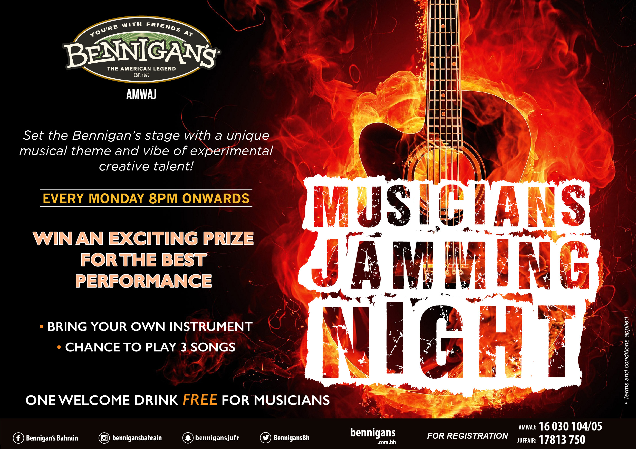 Musicians Jamming Night | BFLC - Bahrain Family Leisure Company B.S.C