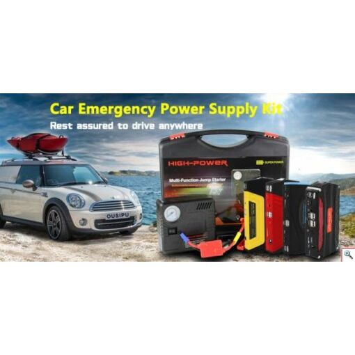 Εκκινητής Power Bank & κομπρεσέρ τρόμπα αέρος αυτοκινήτου με LED φακό ...