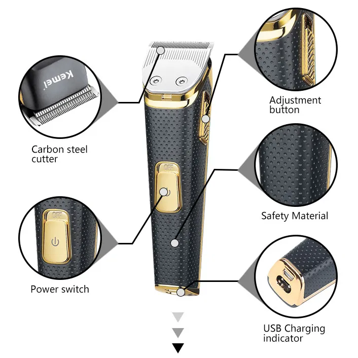 Επαναφορτιζόμενη Κουρευτική Μηχανή - KM-6366 - Kemei | G for Gadget