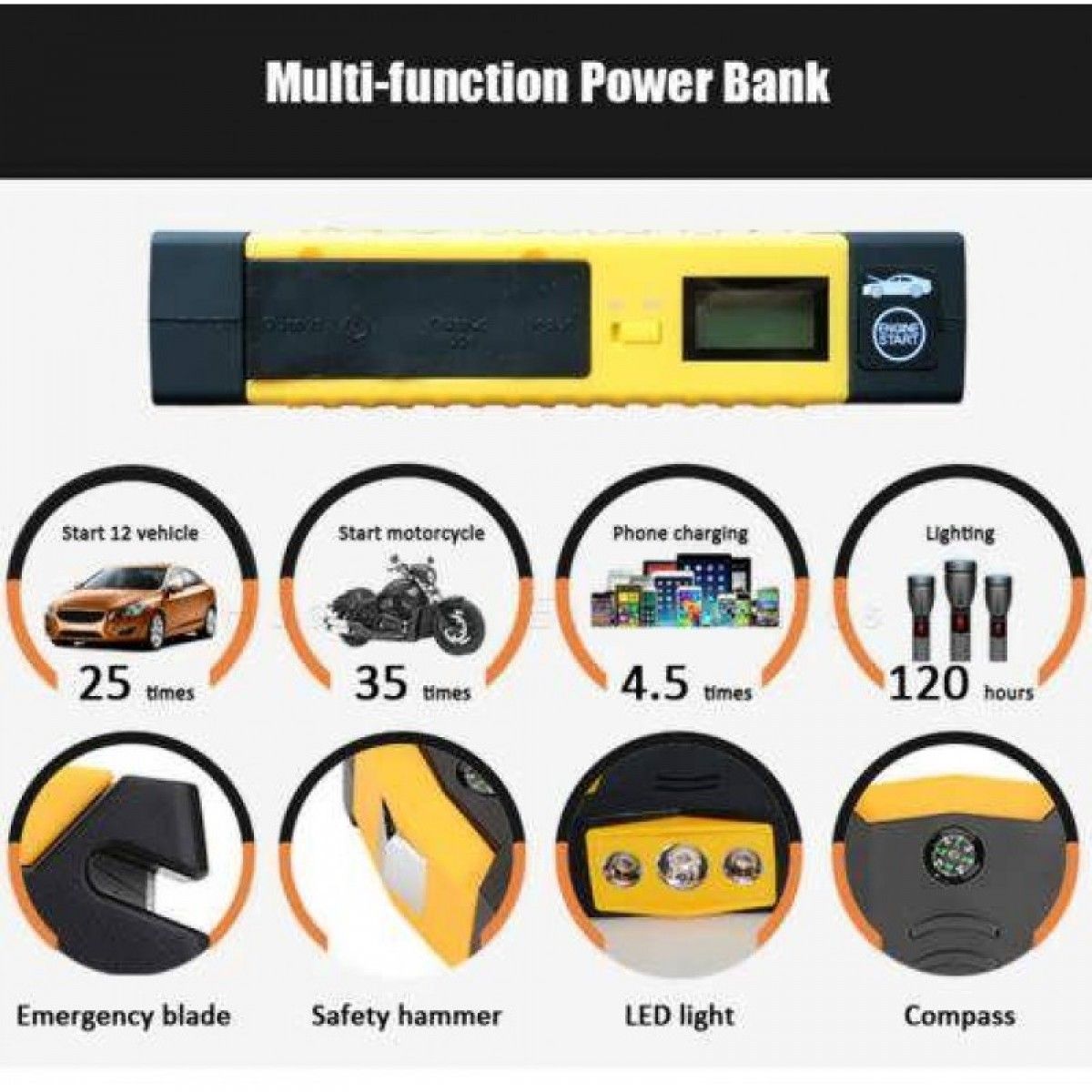 TM-19B Multi-Function Jump Starter 12V 69800mAh Εκκινητής Μπαταρίας ...