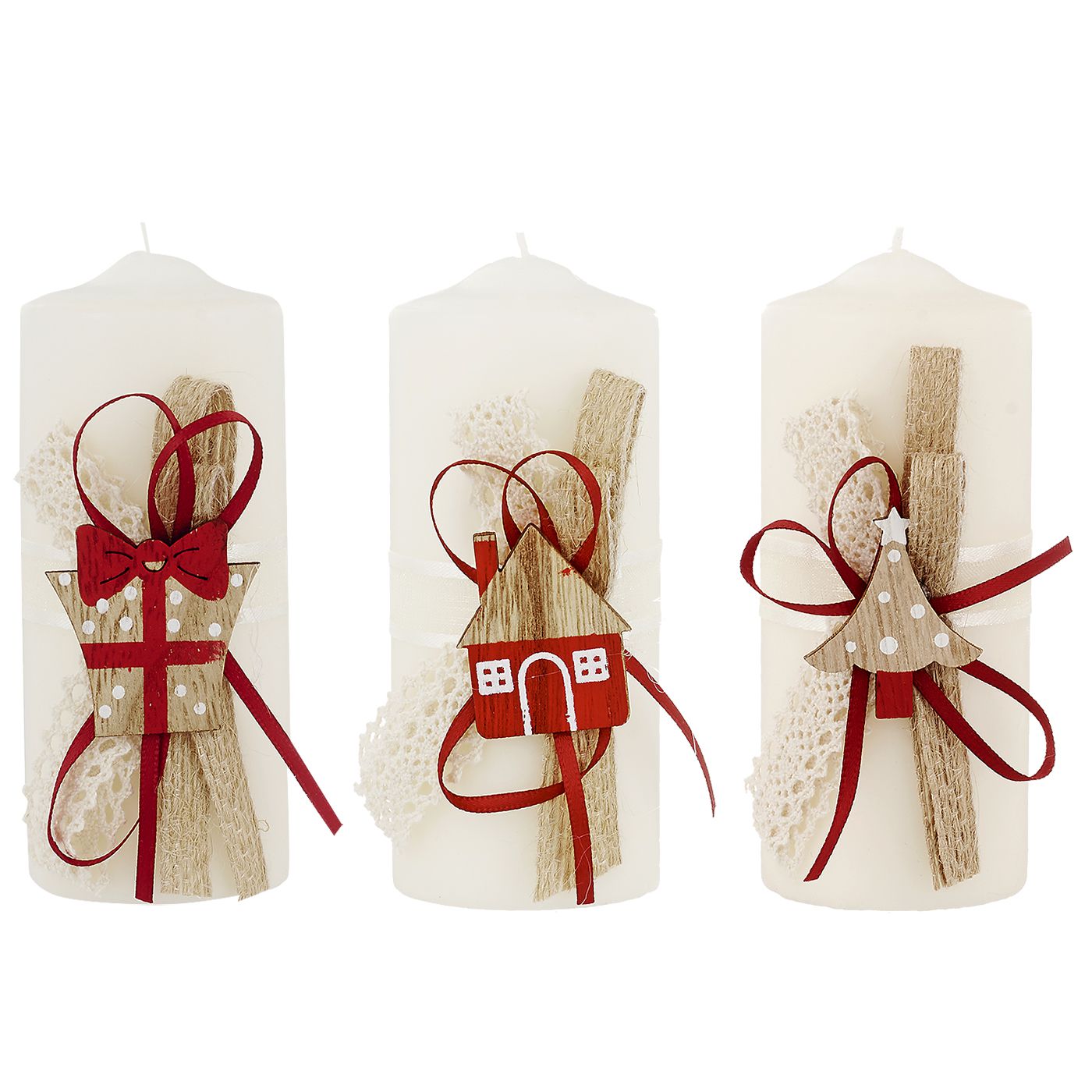 ΚΕΡΙ ΚΟΡΜΟΣ ΛΕΥΚΟ 3 ΣΧΕΔΙΑ ΑΓΙΟΣ 12x5cm Xmasfest 1132369 - 1 τμχ | G ...