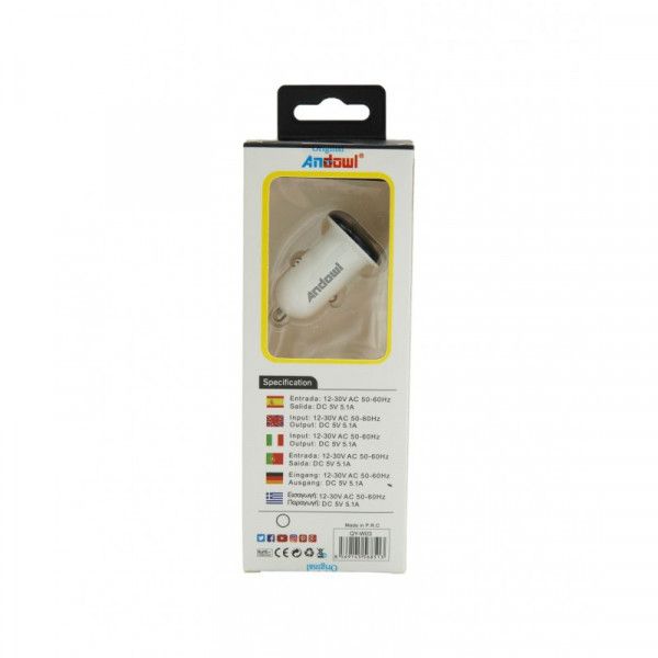 Andowl Φορτιστής Αυτοκινήτου QY-W03 5.1A με Θύρες: 2xUSB | G for Gadget