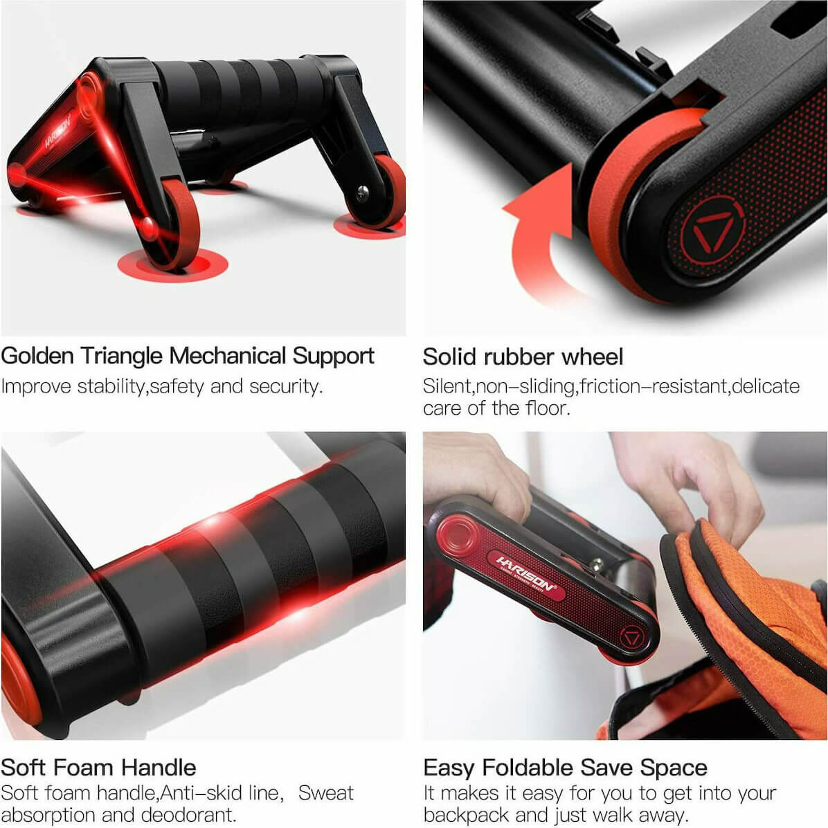 Εργαλείο Εκγύμνασης για Κοιλιακούς και Push Ups με Τροχούς-Wheel ...