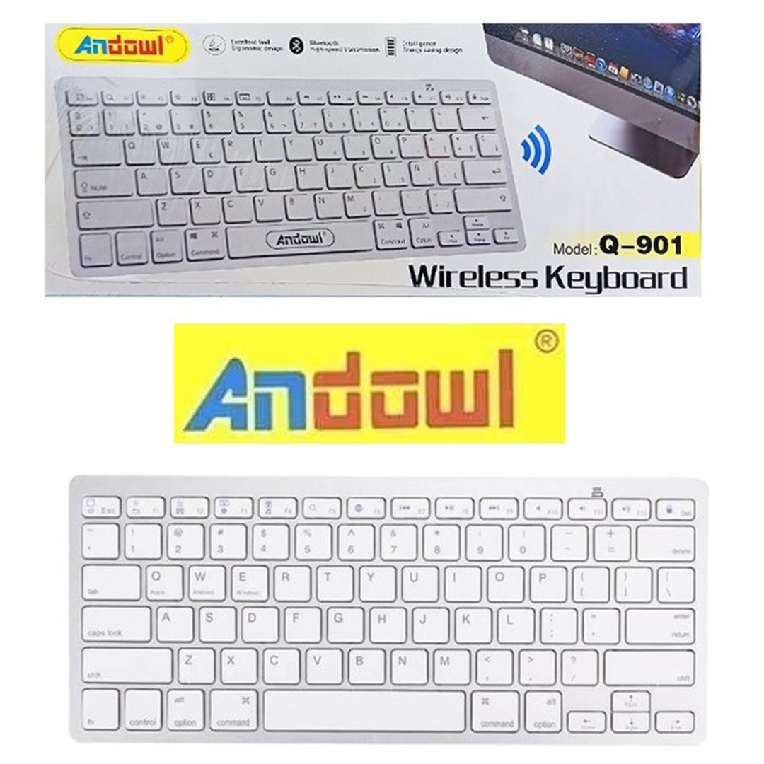 Q-901 Andowl Wireless Keybaoad White (English Keyboard) | G for Gadget