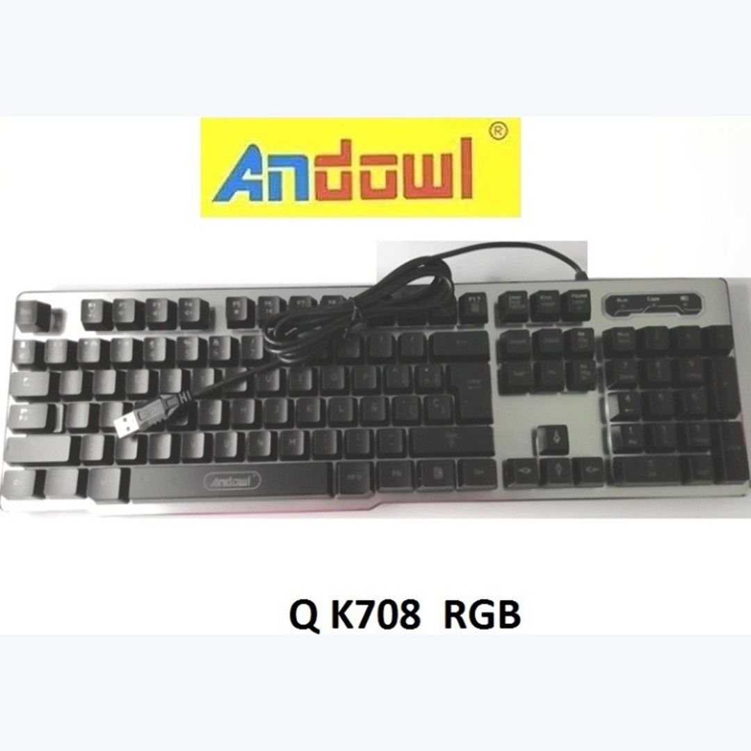 Andowl Q-K708 Gaming Πληκτρολόγιο με διακόπτες και RGB φωτισμό (Αγγλικό ...