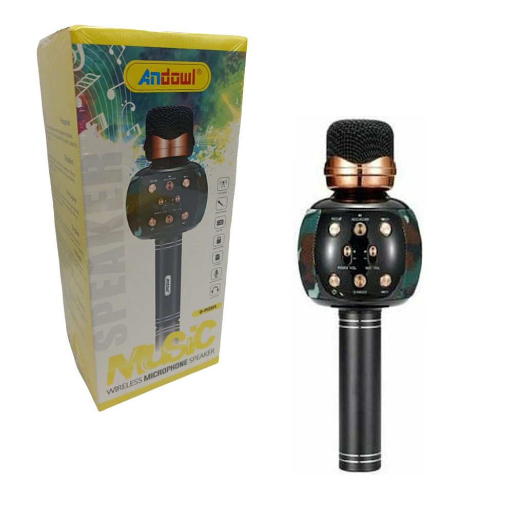 ANDOWL MUSIC WIRELESS MICROPHONE SPEAKER Q-M2911 CAMO | G for Gadget