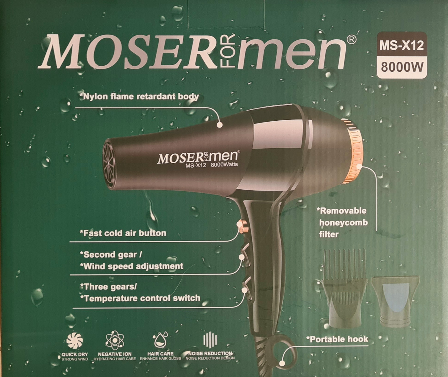 Moser For Men Ionic Πιστολάκι Μαλλιών 8000W MS-X12 | G for Gadget
