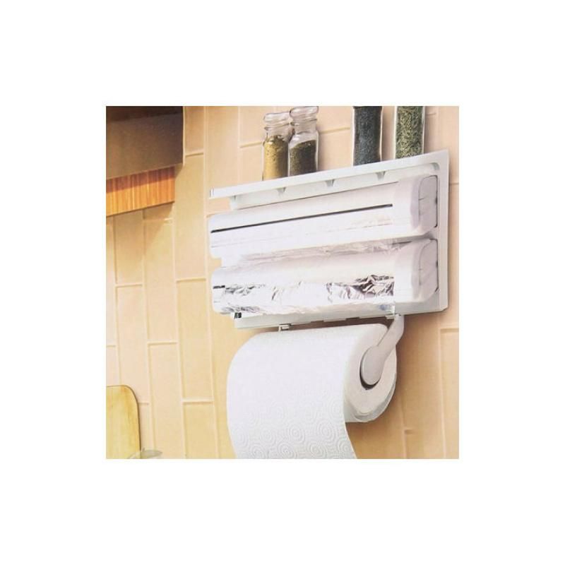 Βάση για Χαρτί Κουζίνας Επιτοίχια Πλαστική σε Λευκό Χρώμα -TRIPLE PAPER ...