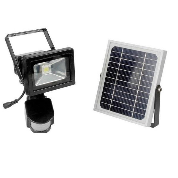 ΗΛΙΑΚΟΣ LED ΠΡΟΒΟΛΕΑΣ 10W ΜΕ ΑΝΙΧΝΕΥΤΗ ΚΙΝΗΣΗΣ + ΦΩΤΟΒΟΛΤΑΪΚΟ ΣΥΛΛΕΚΤΗ ...