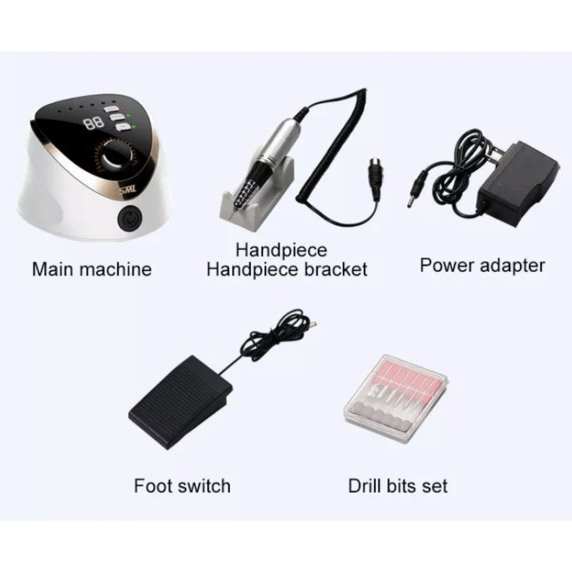 SML M12 Τροχός Νυχιών Ρεύματος 35000rpm με Πεντάλ σε Σκούρο Μωβ Χρώμα 35W | G for Gadget