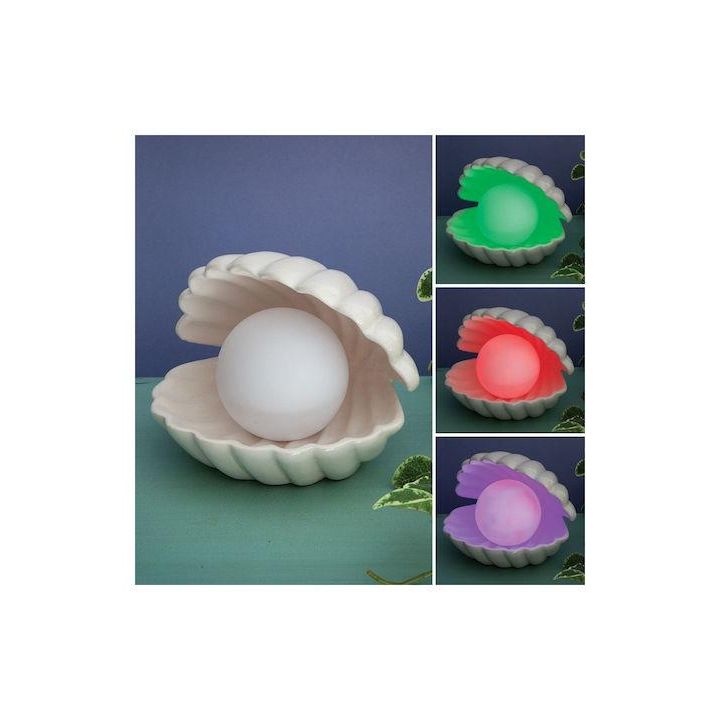 Clam Shell Lamp Επιτραπέζιο Διακοσμητικό Φωτιστικό με Φωτισμό RGB LED ...