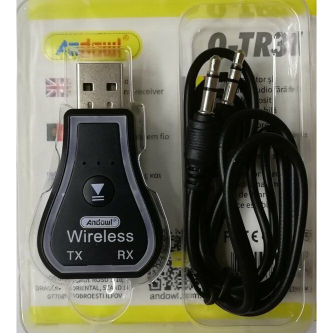 Ασύρματο Bluetooth audio Transmitter και Receiver USB μαύρο με RGB LED ...