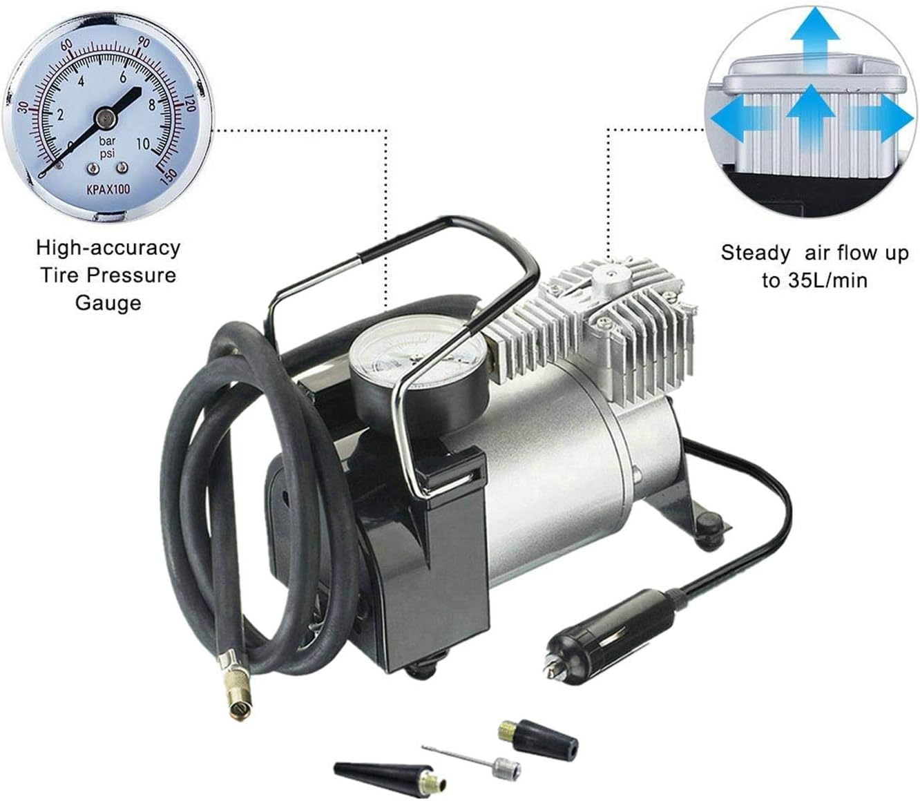 Τρόμπα Αυτοκινήτου 150PSI με Καλώδιο Αναπτήρα 12V 512111 | G for Gadget