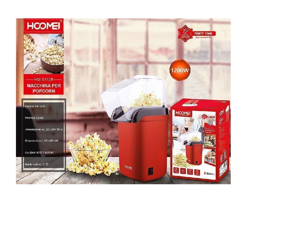 Hoomei HM-5312R Μηχανή Ποπ-Κορν Ζεστού Αέρα 1200W | G for Gadget