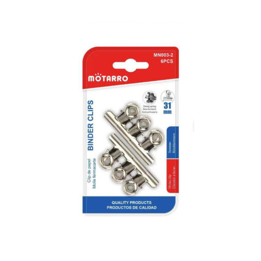Κλιπς Μεταλλικά Motarro 38mm Ασημί 4τμχ 225648 ΜΝ003-3 | G for Gadget