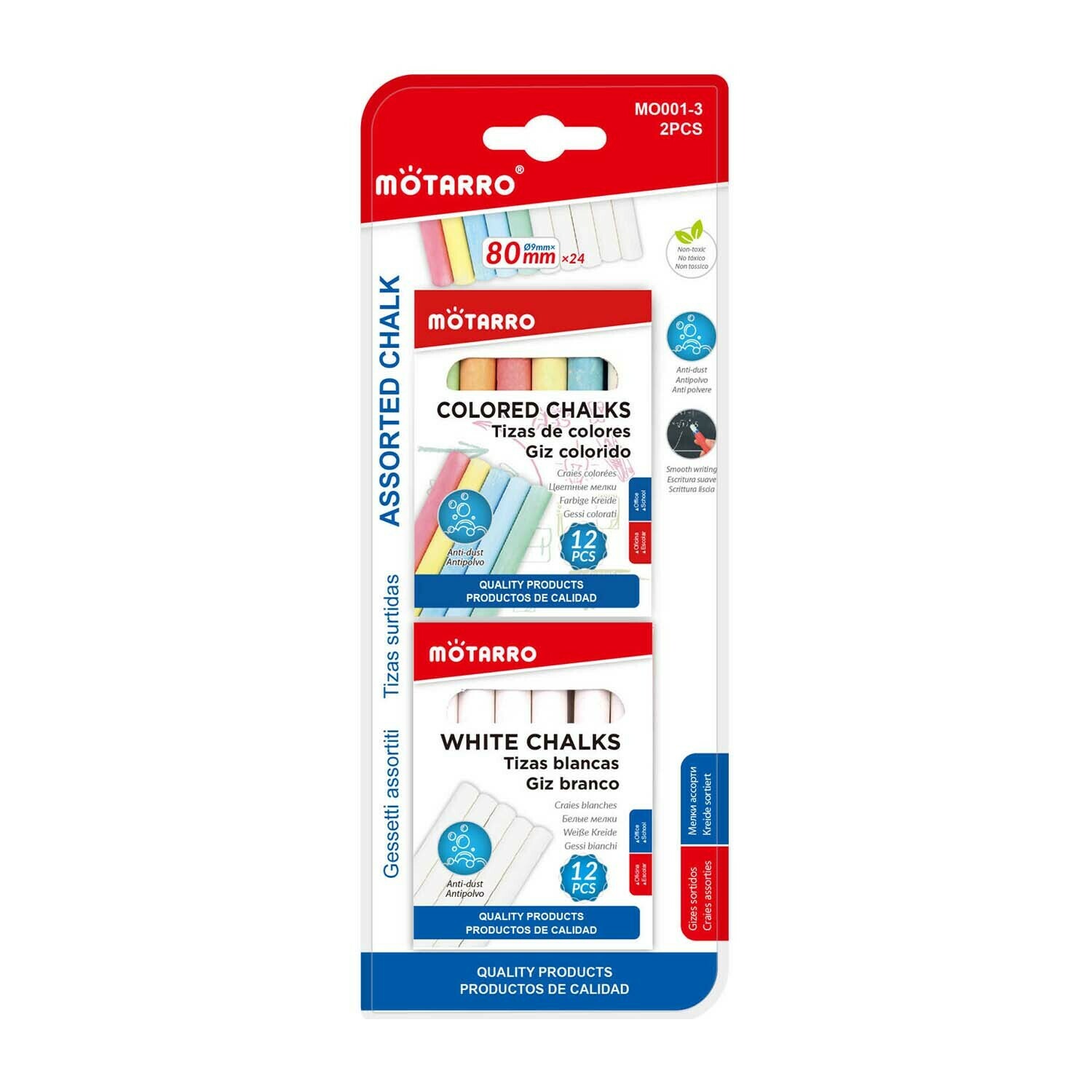 Motarro MO001-3 Κιμωλίες Χρωματιστές και Άσπρες 24τμχ | G for Gadget