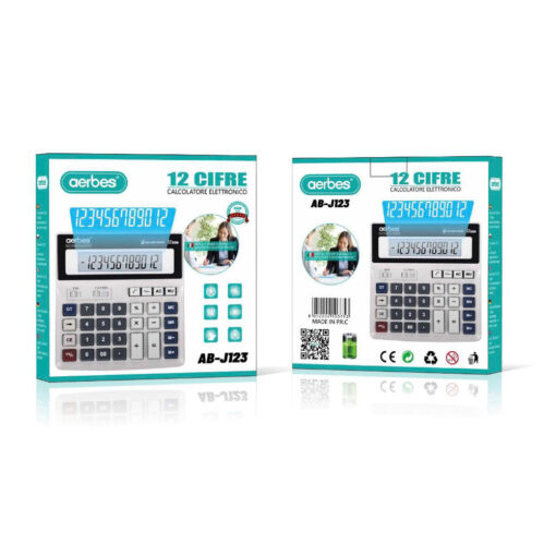 Aerbes Ηλεκτρονικό Κομπιουτεράκι AB-J123 Σε Ασημί Χρώμα 12ψηφία | G for ...