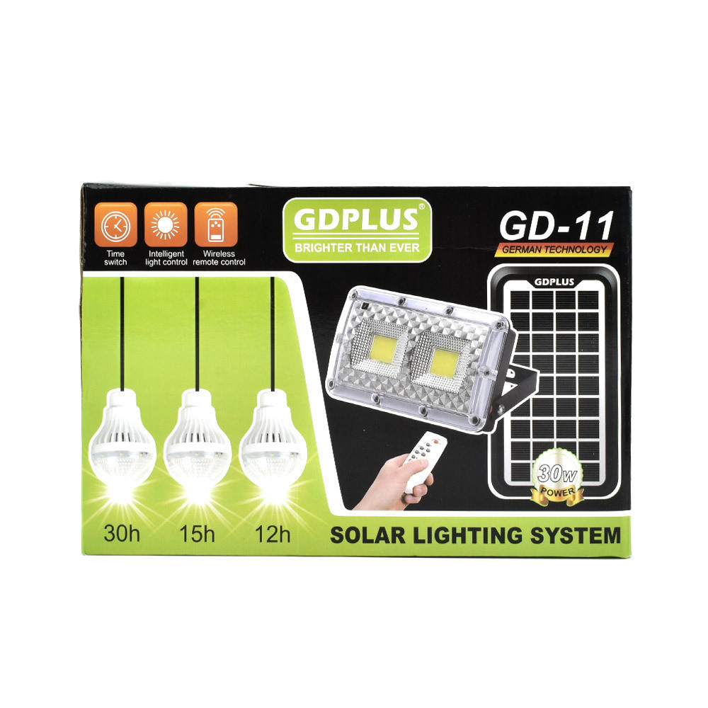 Ηλιακό Σύστημα Προβολέα + Λάμπες LED 3τμχ, Power Bank + Τηλεχειριστήριο GDPLUS GD-11 | G for Gadget