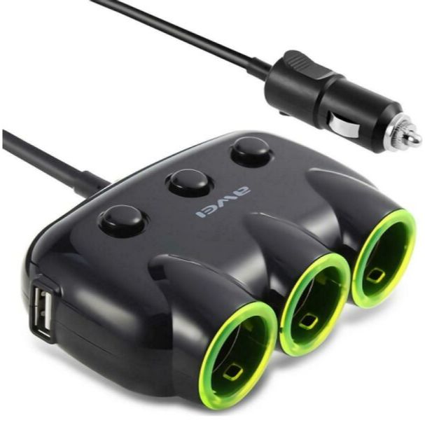 Φορτιστής Αυτοκινήτου 1xUSB 3xΑναπτήρα Awei C-35 2.1A – Μαύρο | G for ...