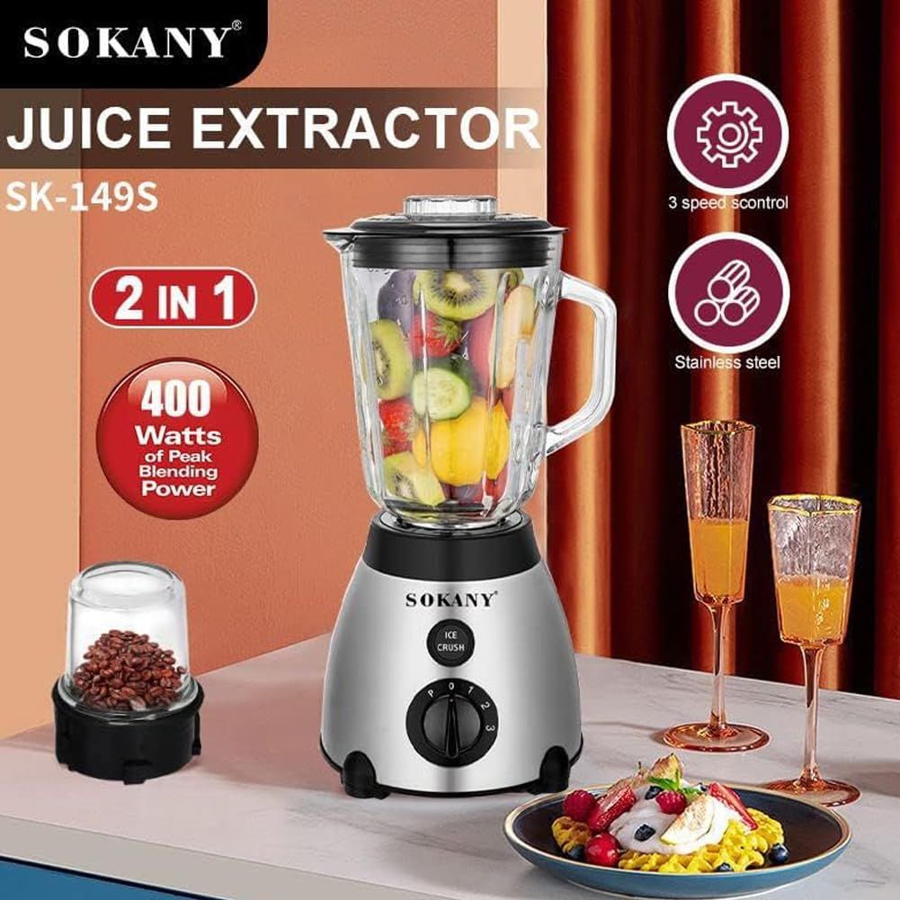 Μπλέντερ για Smoothies 1.5lt 400W Ασημί Sokany SK-149S | G for Gadget