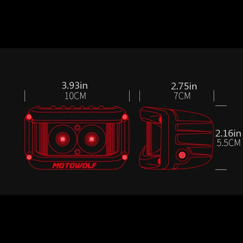 Προβολάκι Αλουμινίου Μοτοσυκλέτας 25W 12-80V 6500Κ Motowolf MDL5002 ...