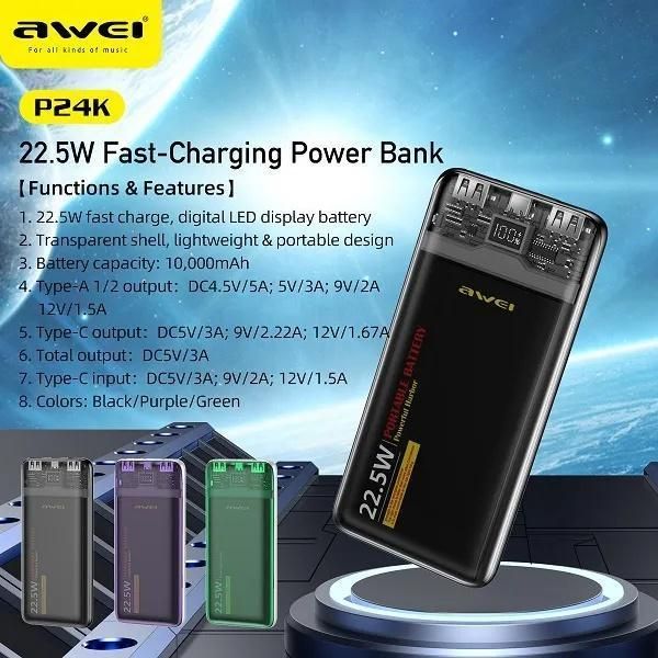 Power Bank 10000 mah awei P24K | G for Gadget