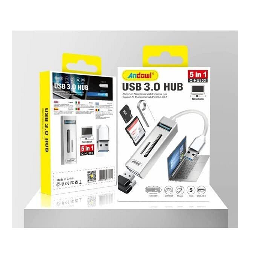 Andowl Q-HU803 USB 3.0 Hub 3 Θυρών με σύνδεση USB-A Ασημί | G for Gadget