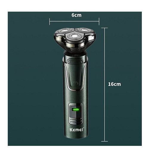 Επαναφορτιζόμενη ξυριστική μηχανή προσώπου Kemei KM-2808 κυπαρισσί | G for Gadget