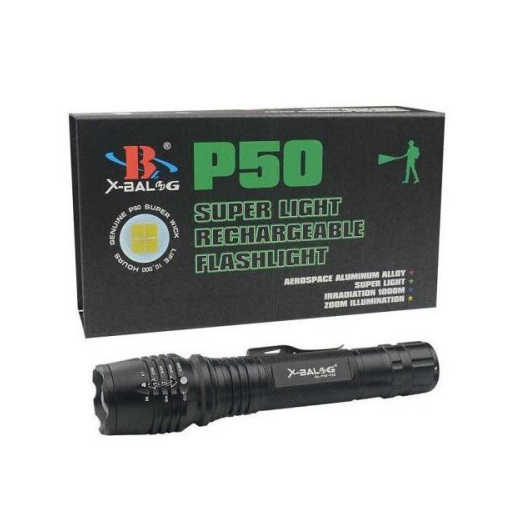 Ισχυρός επαναφορτιζόμενος φακός Rechargeable Flashlight X-Balog P50 | G for Gadget