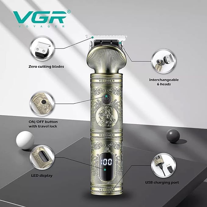 Επαναφορτιζόμενη Κουρευτική Μηχανή VGR 6in1 Grooming Kit V-106 χρυσή | G for Gadget