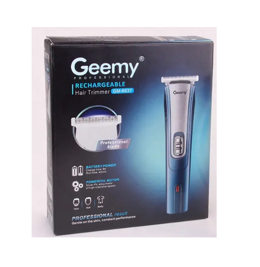 Gemei Επαναφορτιζόμενη Κουρευτική Μηχανή Μπλε GM-6637 | G for Gadget