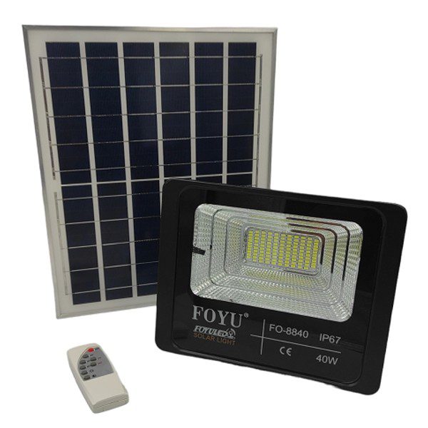 Ηλιακός προβολέας εξωτερικού χώρου 40W IP67 με τηλεχειριστήριο FOYU FO ...