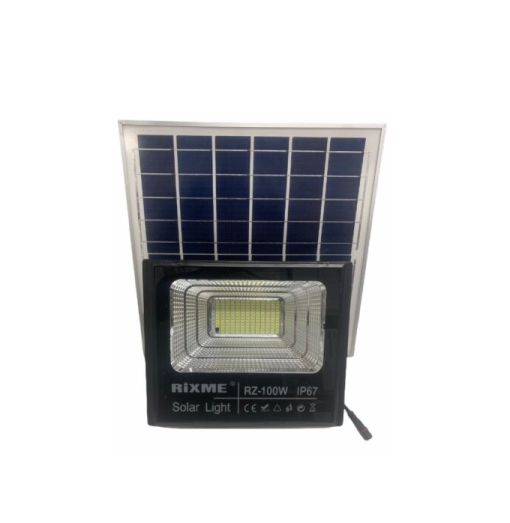 Ηλιακός προβολέας IP67 100W με τηλεχειριστήριο και χρονοδιακόπτη Rixme ...