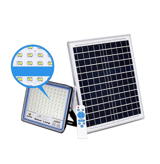 Led Αδιάβροχος Ηλιακός Προβολέας 400W 14080LM με Πάνελ και ...
