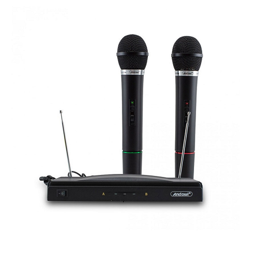 Σύστημα καραόκε με 2 ασύρματα μικρόφωνα Andowl Q-MIC590 μαύρο | G for ...