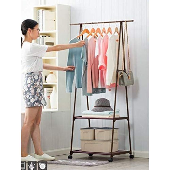 Κρεμάστρα ρούχων με τροχούς - Triangle Clothes Rack 55x42x160cm, Μαύρο ...
