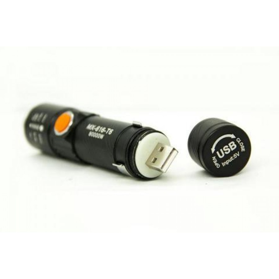Mini Led Επαναφορτιζόμενος Φακός USB Dux MJ-616 | G for Gadget