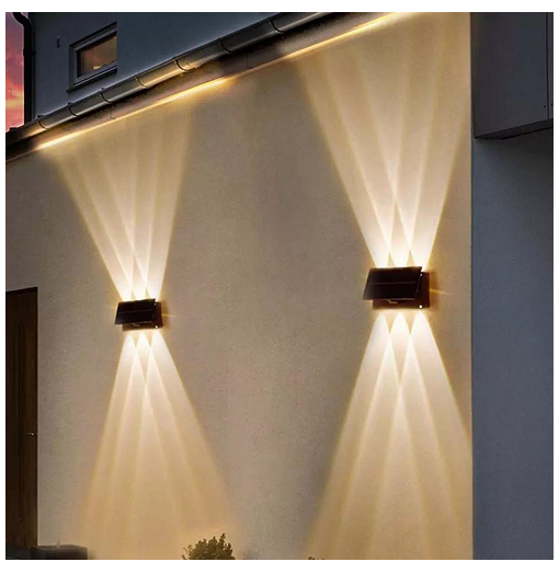 Επιτοίχιο ηλιακό φωτιστικό κήπου 6 LED ψυχρού φωτισμού 3000Κ OEM | G ...