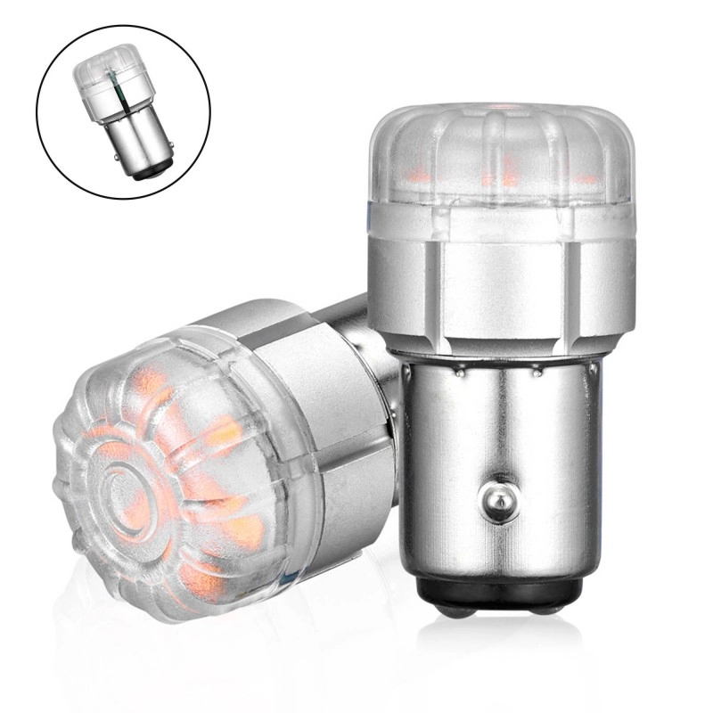 Διπολική λάμπα LED 1157 BAY15D 12V 9 SMD 3020 9W 540LM πορτοκαλί 2 ...