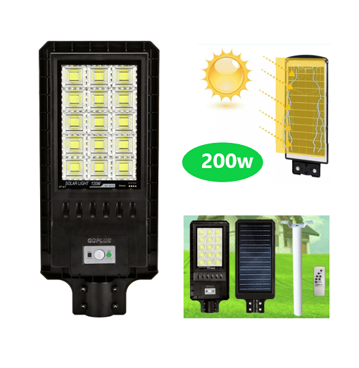 Αδιάβροχος ηλιακός προβολέας LED 200W 25000mAh με τηλεχειριστήριο GD ...