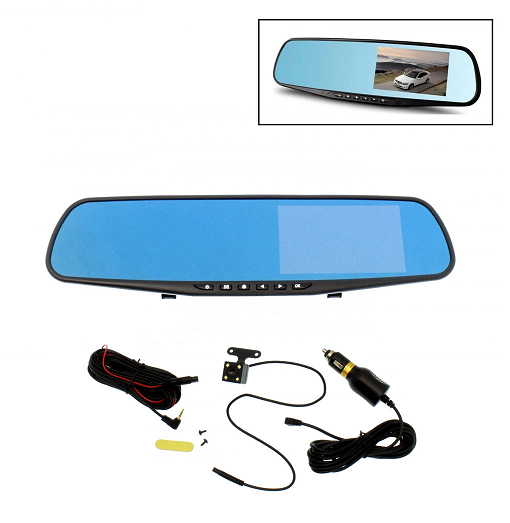 Καθρέπτης αυτοκινήτου-φορτηγού 12V-24V DVR με δύο κάμερες & οθόνη 4.3 ...