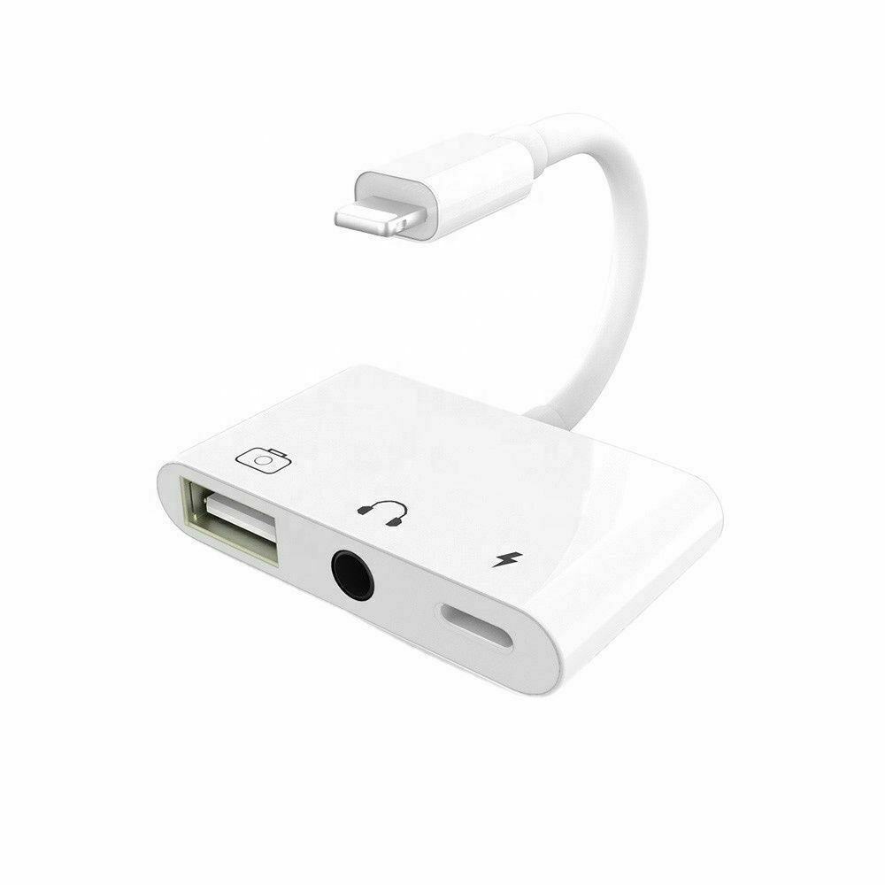 Μετατροπέας Lightning male σε 3.5mm / Lightning / USB-A female Λευκό ...