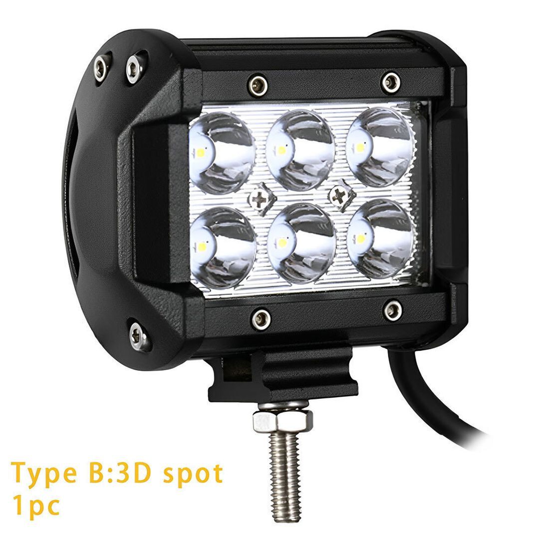 LED Αδιάβροχος Προβολέας Αλουμινίου 12V-24V 10cm 18W 6 SMD IP68 1440LM ...