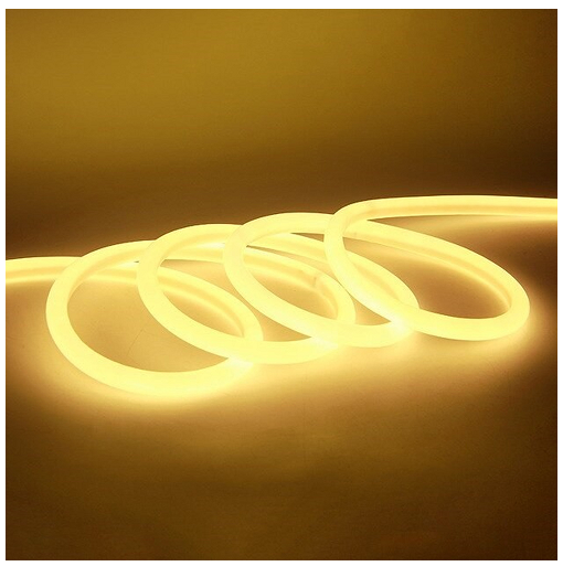Αδιάβροχη LED ταινία Neon 12V 5m με τροφοδοτικό θερμό λευκό 3500K IP65 ...