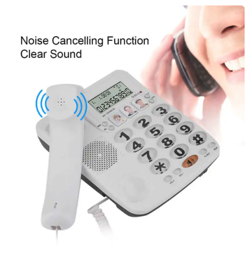 Ενσύρματο τηλέφωνο γραφείου με μεγάλη οθόνη N-INC KX-T2035CID λευκό | G for Gadget