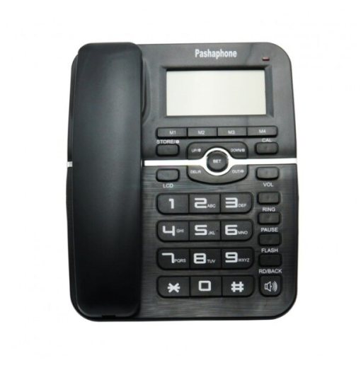 Ενσύρματο τηλέφωνο γραφείου με μεγάλη οθόνη Pashaphone KX-T2028CID μαύρο | G for Gadget