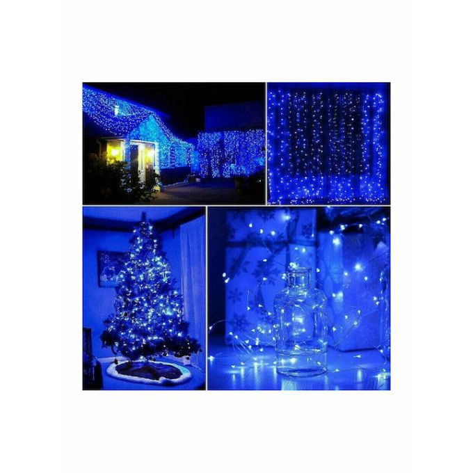 Χριστουγεννιάτικα Ηλιακά Λαμπάκια Μπλε 200 LED 20m | G for Gadget