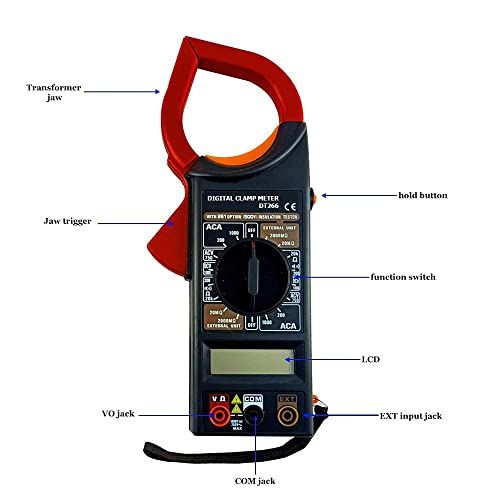Ψηφιακή Αμπεροτσιμπίδα AC/DC DIGITAL CLAMP METER DT266 – OEM σε Κόκκινο ...