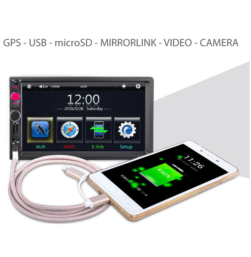 Ηχοσύστημα αυτοκινήτου Universal 2DIN (Bluetooth/USB/AUX/GPS) με οθόνη αφής 7″ 7010G Multimedia ...