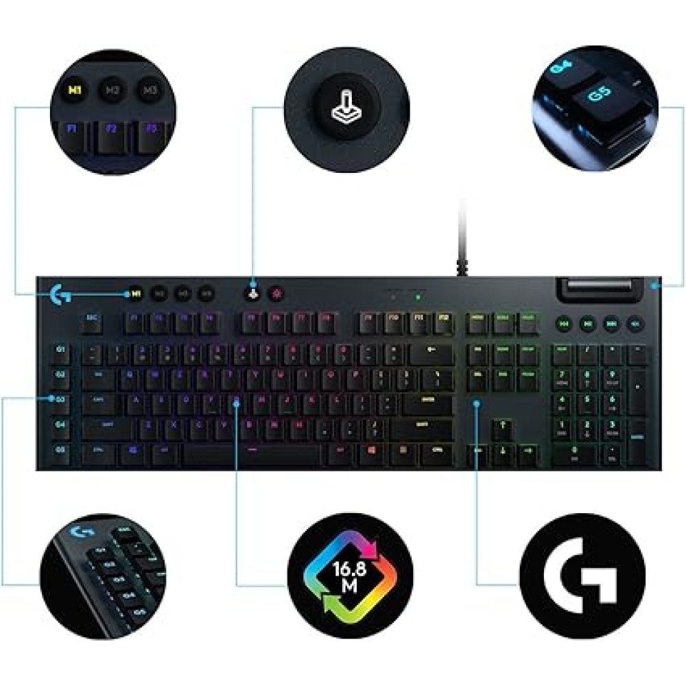 Logitech G815 LIGHTSYNC RGB Mechanical Gaming Keyboard Black Opened box ...